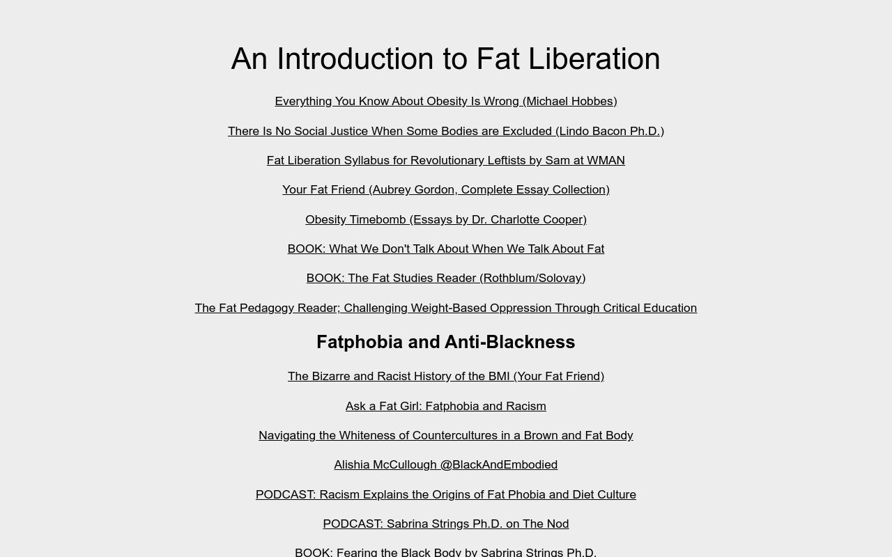 Introduction to Fat Liberation